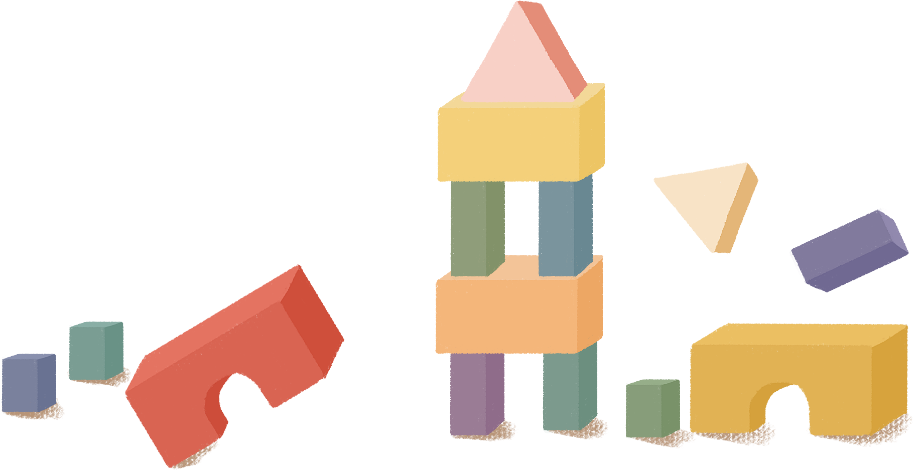 Download Hand Painted Cartoon Building Blocks - 積木 卡通 - Full Size PNG ...
