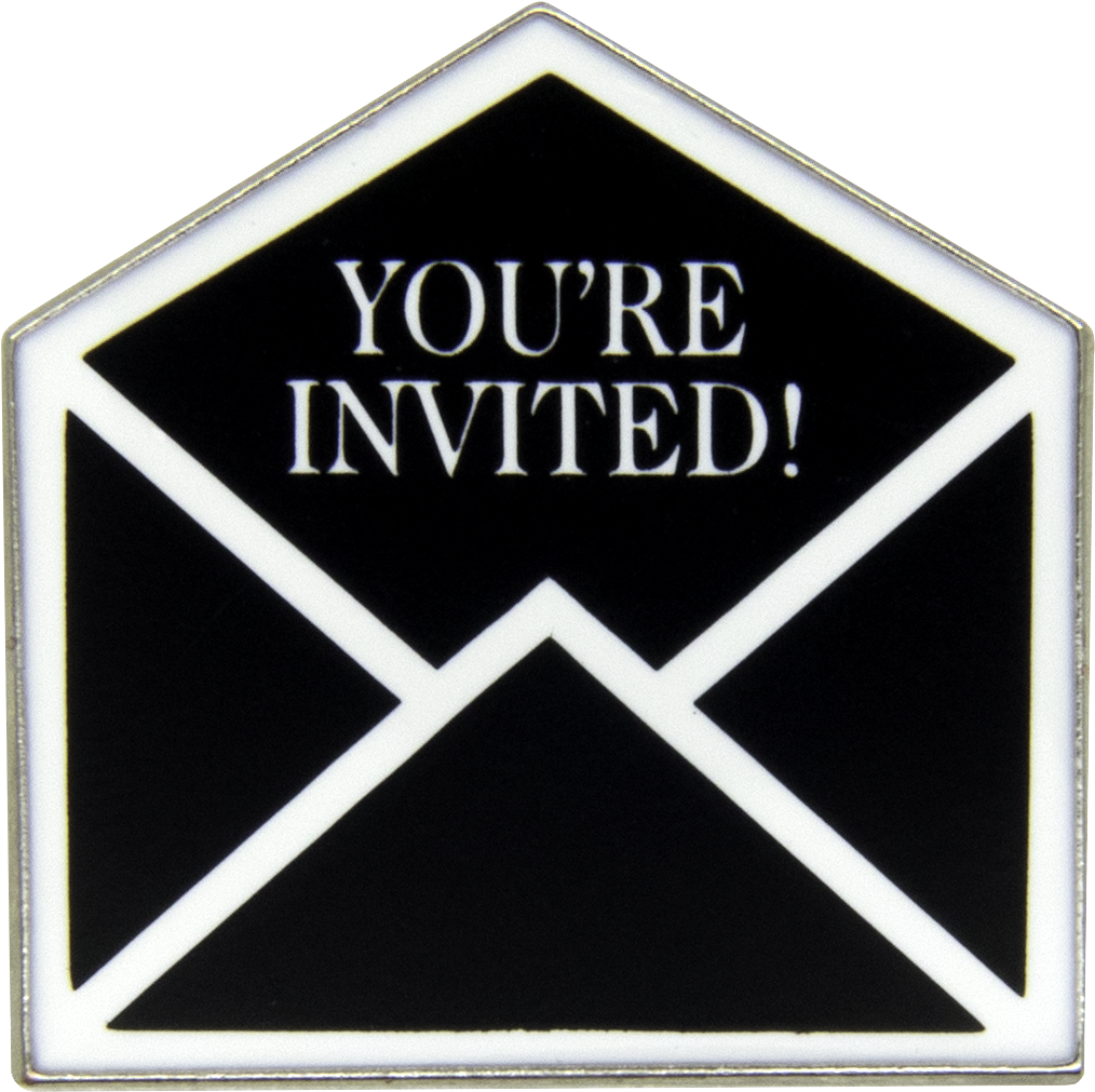 Download You're Invited Pin - Email Icon Vector Black - Full Size PNG ...