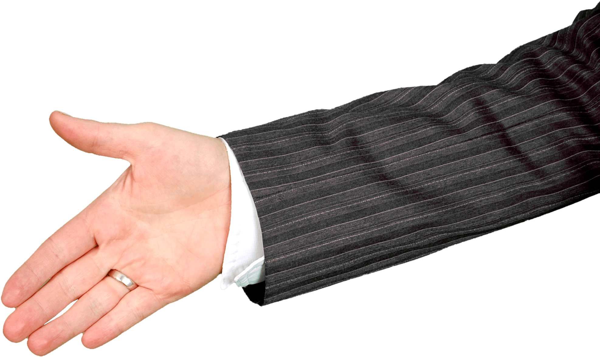 Download Hand The Hand Welcome Gesture - Arm In Suit Png - Full Size ...