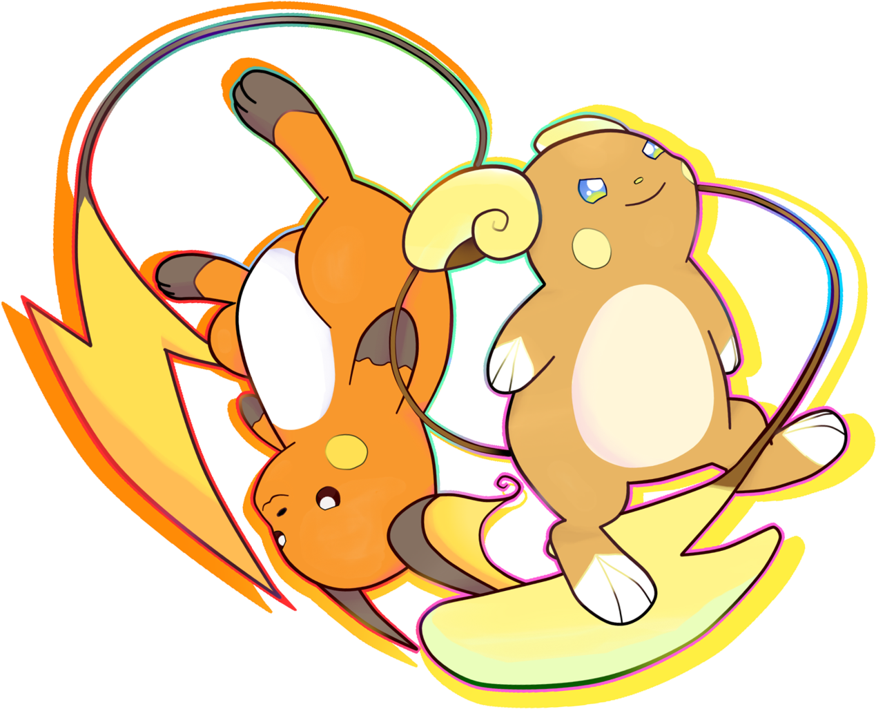 Download 651 Kb Png - Raichu And Alolan Raichu - Full Size PNG Image ...