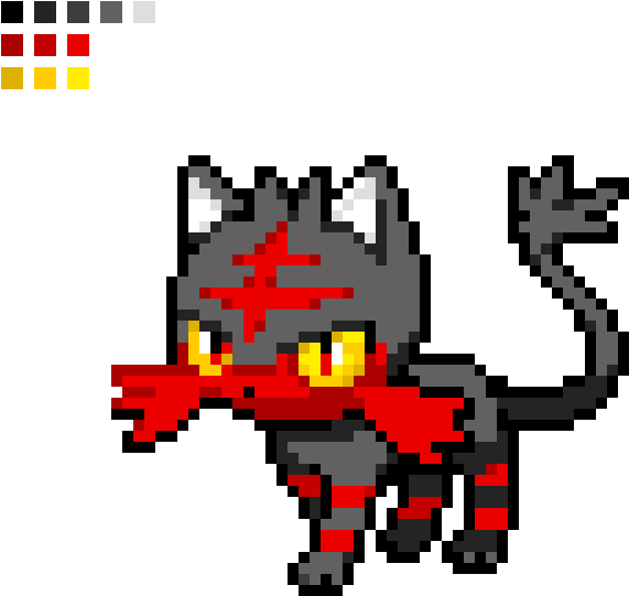 Download Litten - Pixel Art Pokemon Litten - Full Size PNG Image - PNGkit
