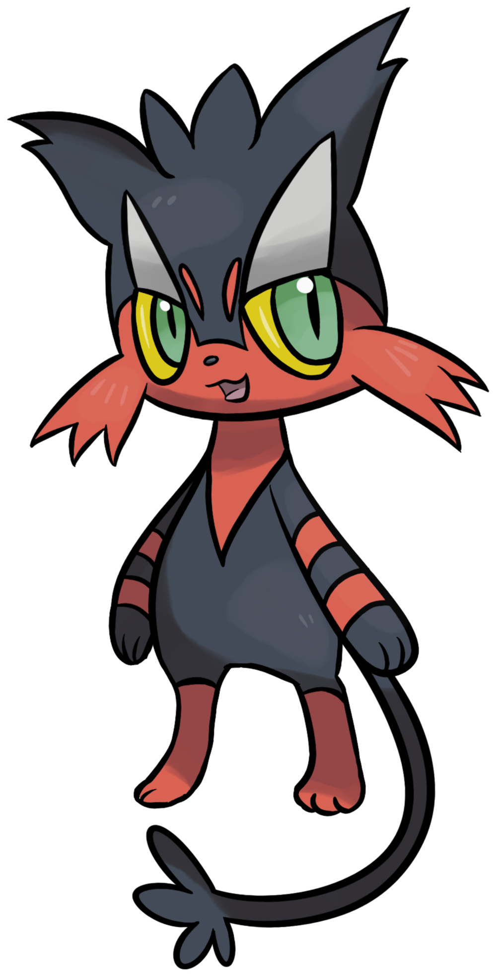Download Clip Art Pokemon Sun Moon Litten X Purrloin Fusion - Pokemon ...