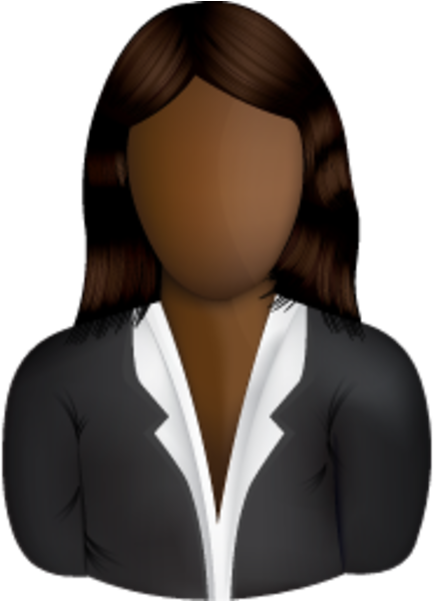 Download Black Female User Icon - Full Size PNG Image - PNGkit