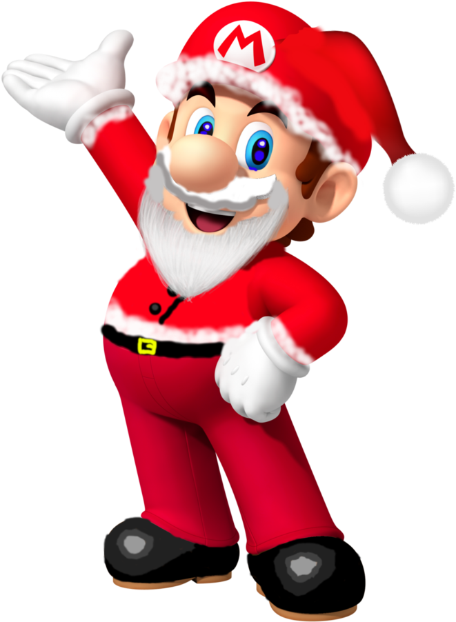 Download Mario Santa By Purple - Transparent Christmas Mario - Full ...