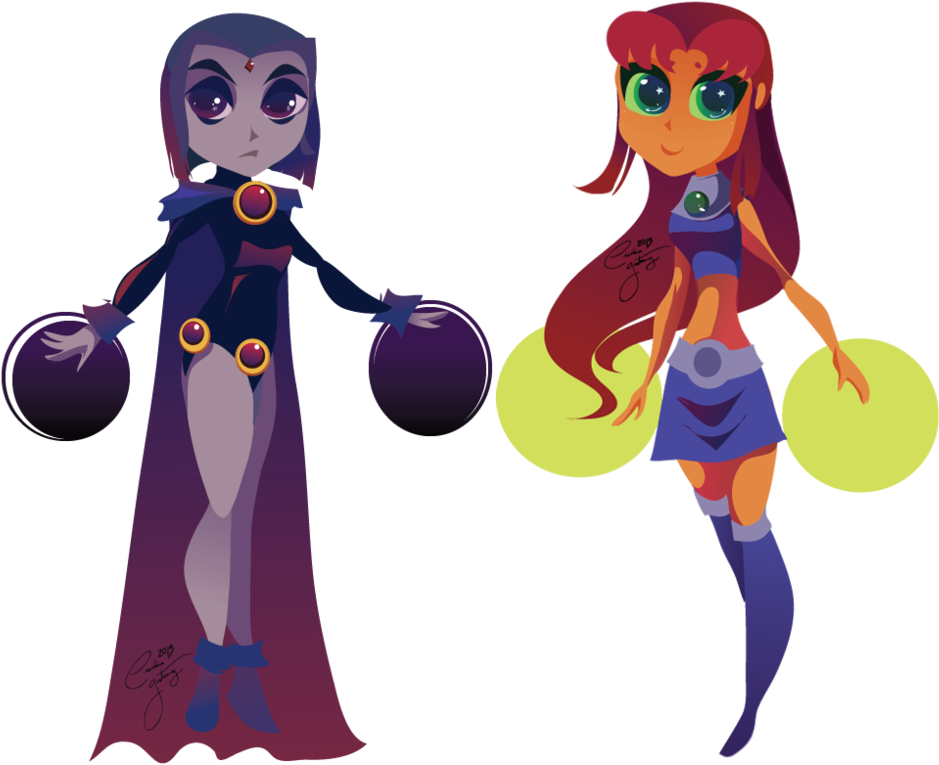 Download Raven And Starfire By Ceshira On Deviantart - Raven And ...