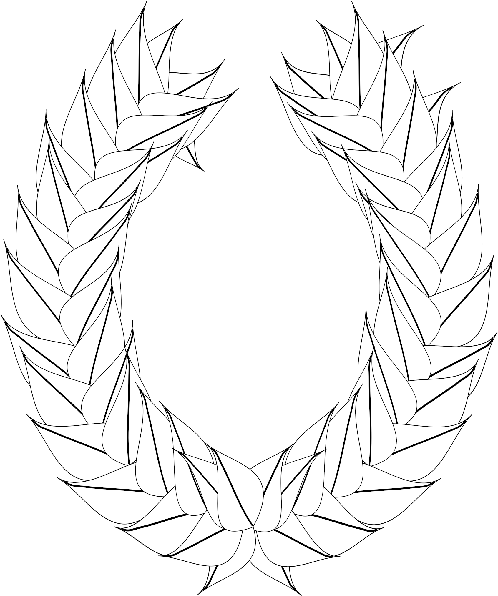 Download Wreath Outline Big Image Png - Wreath Vector Laurel Design ...