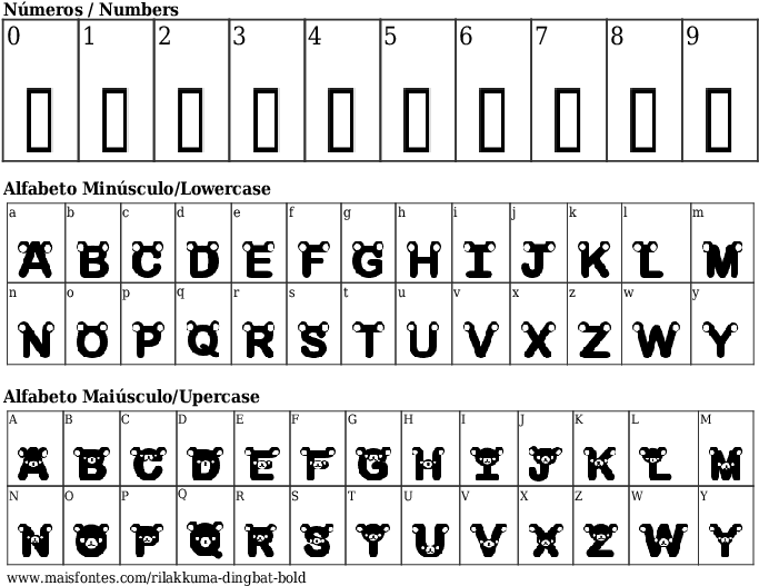 Download Font Details Rilakkuma Dingbat Bold - Alfabeto Com Fonte Do ...