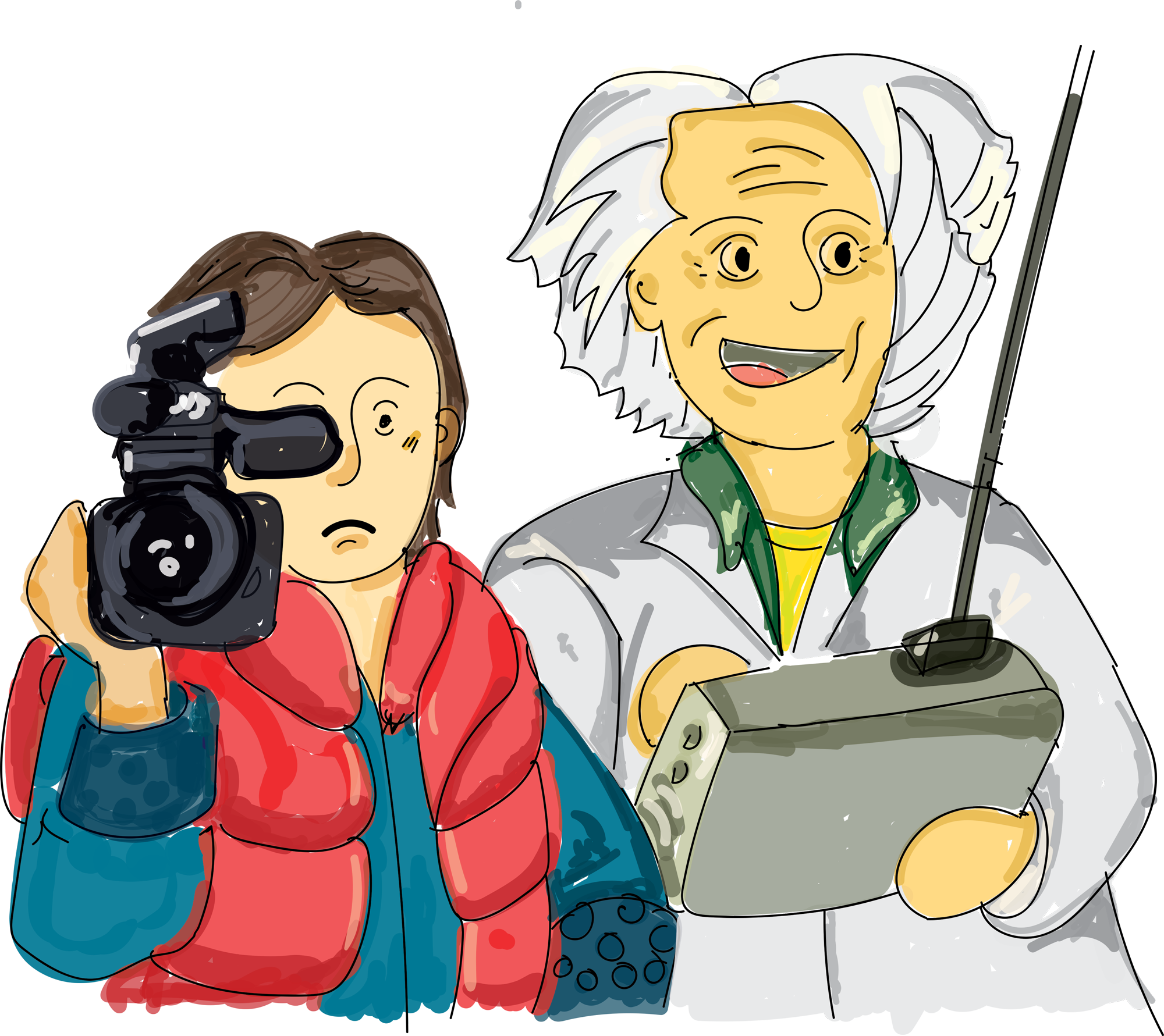 Download A Look Back At Back To The Future - Cartoon - Full Size PNG ...
