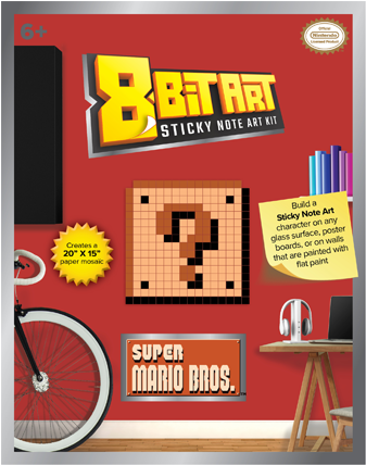 Download 8-bit Art 20" X 15" Mario Sticky Note Art Kit [standing ...