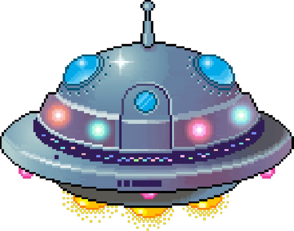 Download Pixel Space Ufo Spaceship Metal Lights Colors Alien - Pixel ...