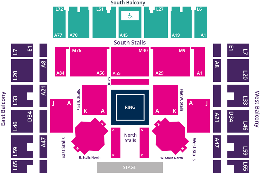 Download Wwe Seating Plan Click To Enlarge - W Raised Stalls A Brighton ...