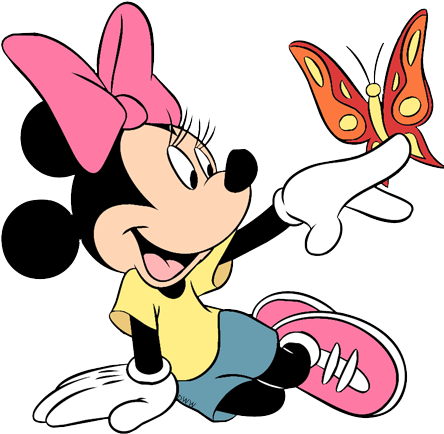 Download Minnie Mouse, - Minnie Mouse With Butterfly - Full Size PNG ...
