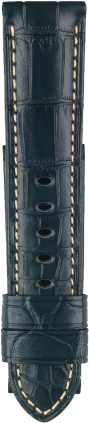 Download Dark Blue Alligator Beige Stitching - Strap - Full Size PNG ...