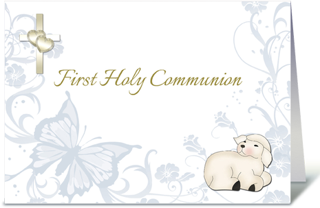 Download Baby Lamb Blue First Communion - First Communion - Full Size ...