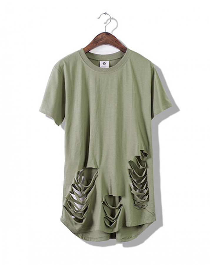 Download Green Ripped T Shirt - Full Size PNG Image - PNGkit