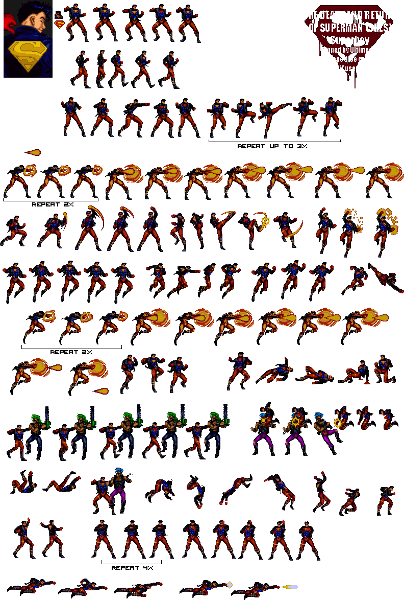 Download Superboy - Death And Return Of Superman Sprites - Full Size ...