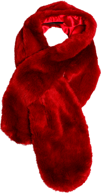 Download Red Scarvesfaux - Red Faux Fur Scarf - Full Size PNG Image ...