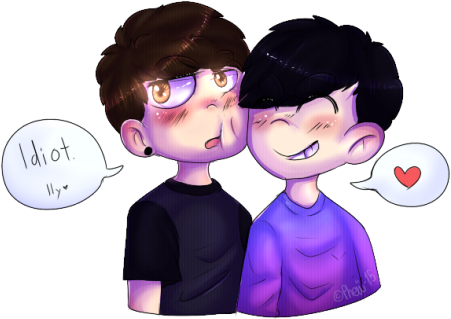 Download Art Otp Fanart Idk Amazingphil Danisnotonfire Phil - Cartoon ...