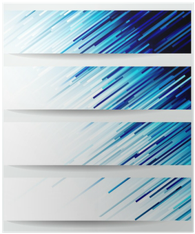 Download Four Headers With Blue Abstract Lines Poster • Pixers® - Line ...
