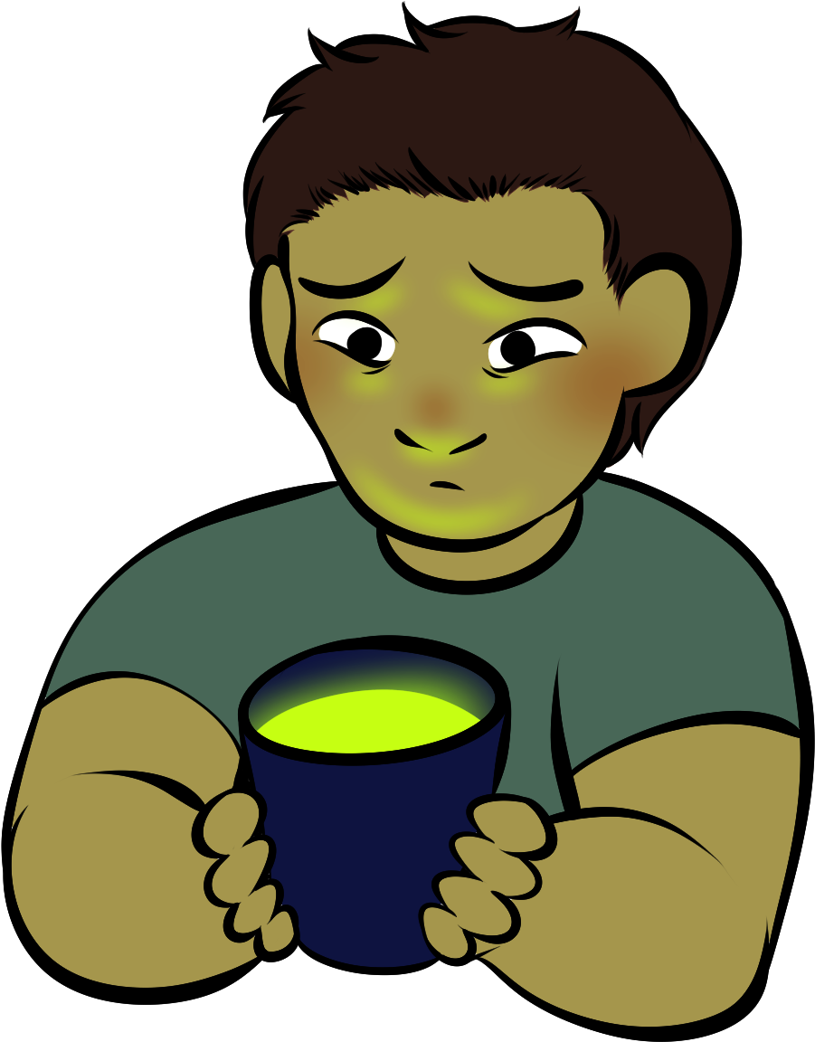 Download Illustration Of A Person Drinking Contaminated Water - Cartoon ...