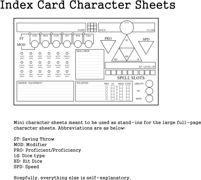 Download Index Card Character Sheet - Electrical Engineering - Full ...
