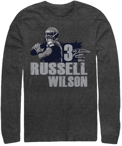 Download Russell Wilson Fanprint Russell Wilson Png - Long-sleeved T ...