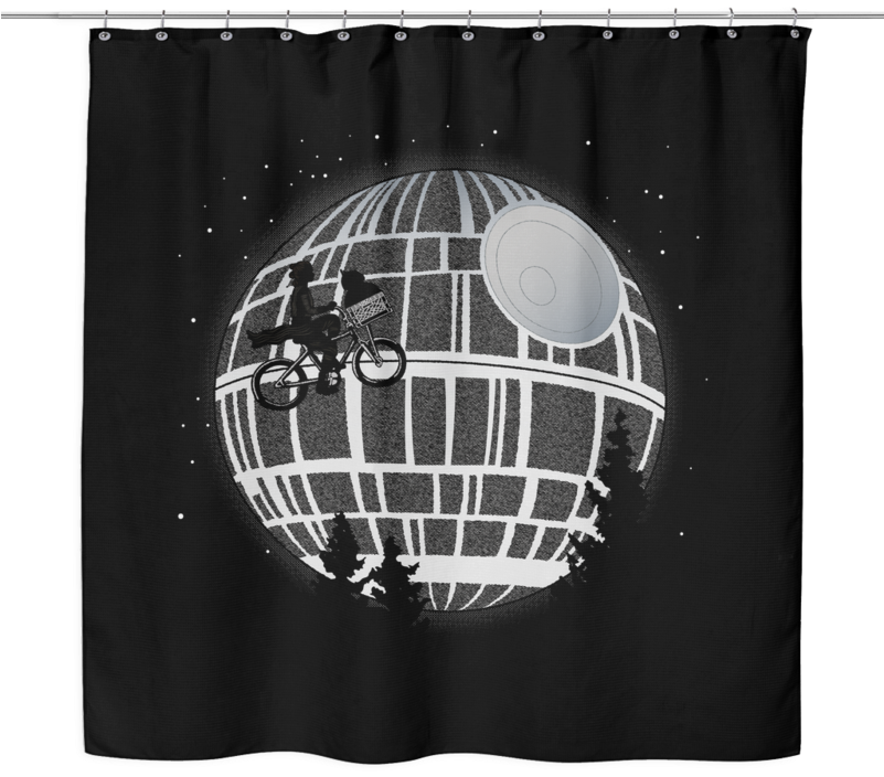 Download Star Wars Fly Me To The Death Star Shower Curtain - Navy Blue ...