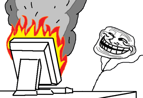 Download Transparent , Trollface Computer ) - Troll Face Computer Gif ...