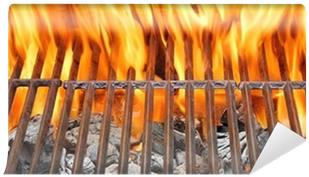 Download Fire Flames And Hot Empty Bbq Grill Wall Mural - Barbecue ...