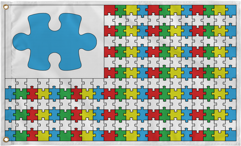 Download Autism Awareness Puzzle Pieces Flag - Autism Flag - Full Size ...