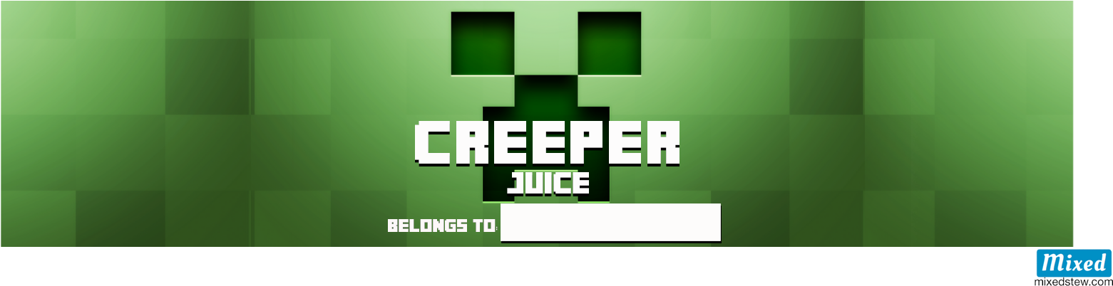 Download Ultimate Minecraft Party Printable Drink Label - Graphic ...