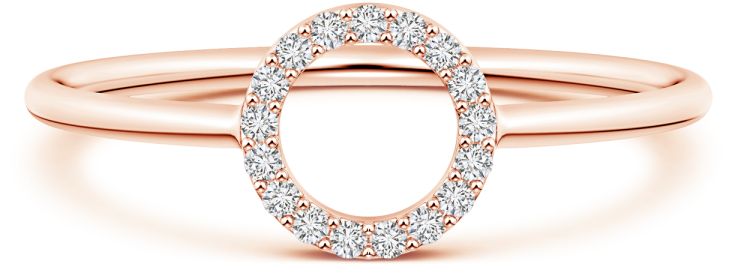 Download Round Lab Grown Diamond Open Circle Ring - Pure Ignis Round ...