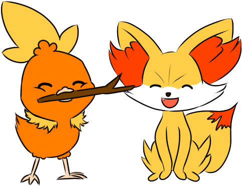 Download Torch Likes Finding Sticks For Fennekin To Eat So They ...