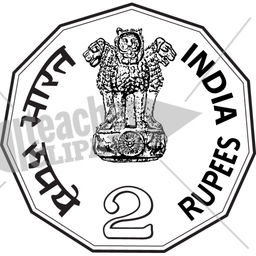 Download Coin Clipart 2 Rupee - 2 Rupees Coin Clipart Black And White ...