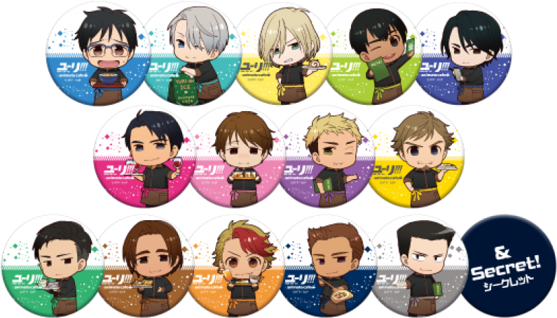 Download *yuri On Ice* Animate Cafe ~ Blind Packed Buttons - Crew ...