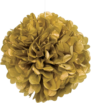 Download Gold Puff Ball Pom Pom - Gold 16" Hanging Puff Ball - Full ...