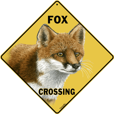 Download Red Fox Crossing Sign - Crossing Sign - Full Size PNG Image ...