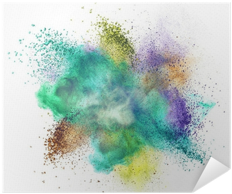 Download Color Powder Explosion Isolated On White Poster • Pixers ...