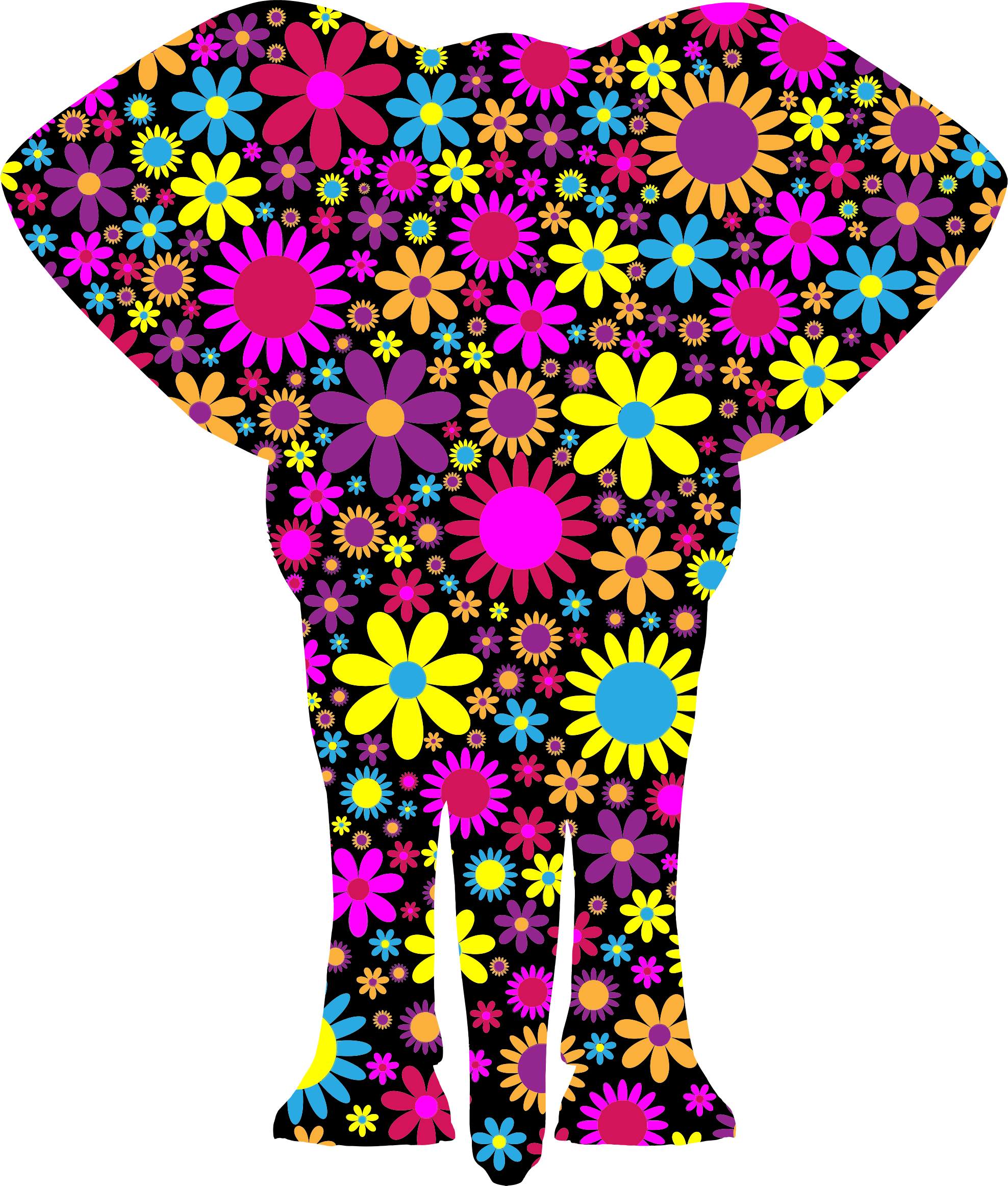 Download This Free Icons Png Design Of Floralific Pattern Elephant ...