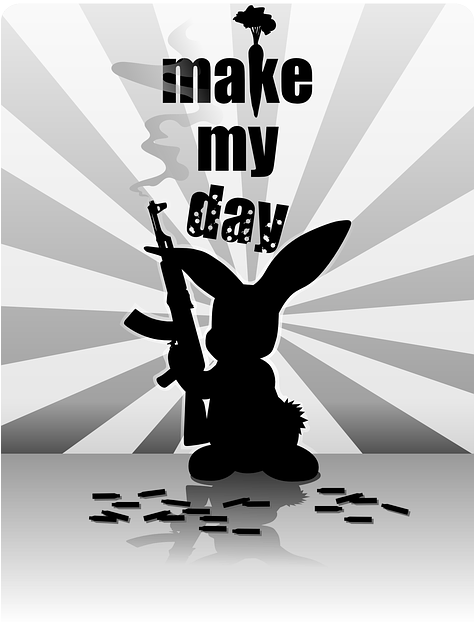 Download Silhouette, Cartoon, Bunny, Easter, Gun, Machine - Bunny With ...