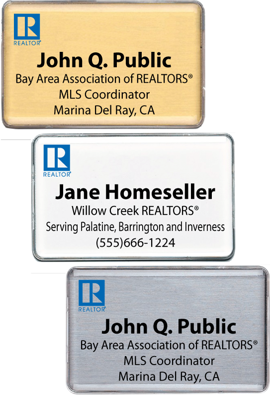 Download Classic Name Badge - Magnetic Name Tag Real Estate - Full Size ...