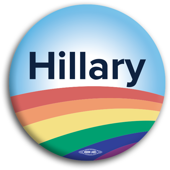 Download Transparent Hillary Rainbow Button - Hillary Clinton - PNGkit