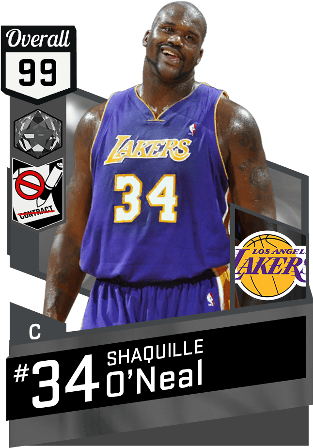 Download Shaquille O'neal - Nba 2k18 Legend Gold - Full Size PNG Image ...
