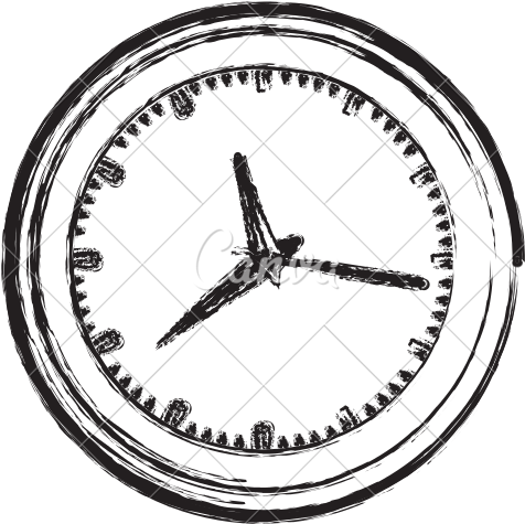 Download Wall Clock Sketch - Sketch Clock - Full Size PNG Image - PNGkit
