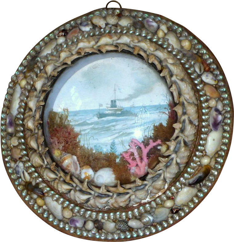 Download Late Victorian Shell Work Diorama Painted With Watercolor ...