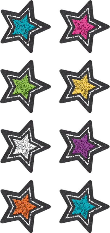 Download Transparent Tcr3556 Chalkboard Brights Stars Mini Stickers ...