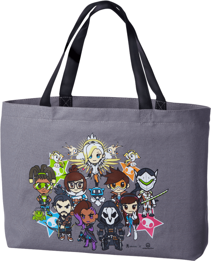 Download Tokidoki X Overwatch Grey Canvas Totebag - Grey Canvas Totebag ...