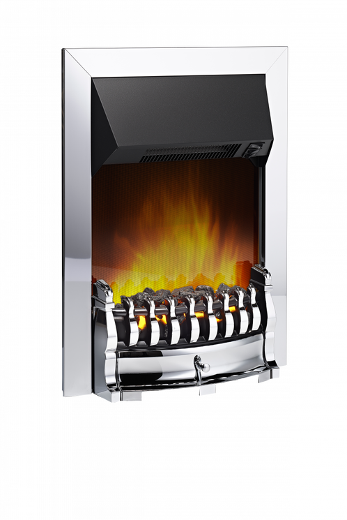 Download Stunning One Piece Inset Fire With Classic Chrome Finish ...