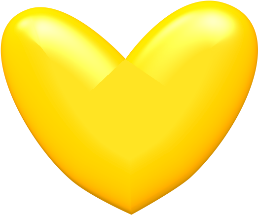 Download Transparent Yellow Heart Png Image - Yellow Heart Clip Art - PNGkit