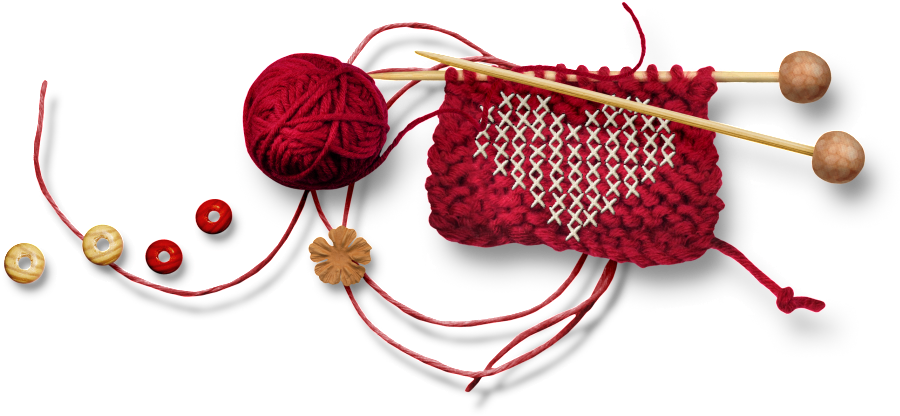 Download Hand Painted Red Wool Knit Png Transparent - Knitting - Full ...